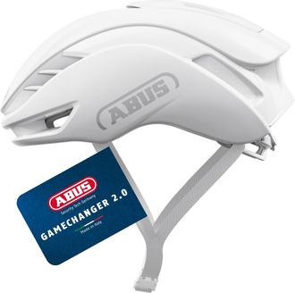 ABUS Rennradhelm Gamechanger 2.0 - High Performance Aerohelm mit optimierter Aerodynamik und Belüftung - für Damen und Herren - Größe M, Pure White
