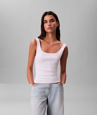 Calvin Klein Jeans D&eacute;bardeur c&ocirc;tel&eacute; &agrave; logo monogramme - Blanc