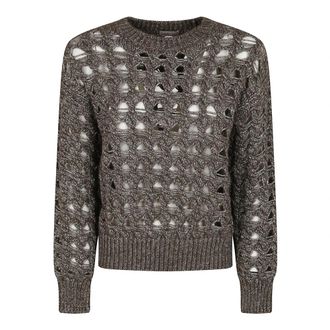 Herno Alpaka-Wollpullover mit Rundhalsausschnitt - - Knitwear - Damen - Braun - S