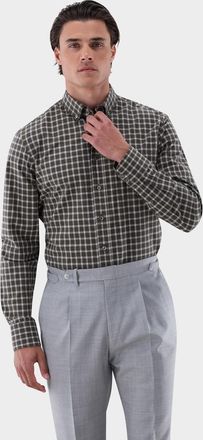 van Laack Flanellhemd kariert mit Button-Down Kragen