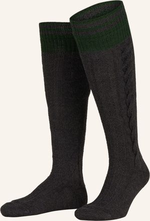 Lusana Lusana Trachten-Kniestrümpfe grau