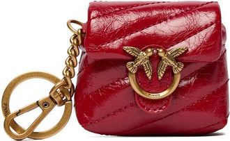 Pinko Schlüsselanhänger Airpods Love Puff Microfiber Shiny Calf AI 25-26 PCPL 105869 A370 Rot