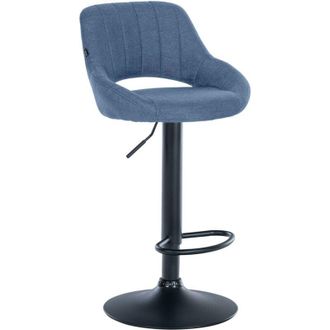 Clp Tabouret de bar Milet en Tissu et Pied m&eacute;tal Bleu Noir