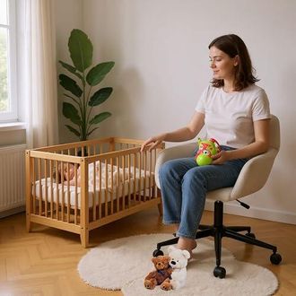 Furniture R Beige Komfortsessel, Modernes Design, Chenille Material, Bequemer Sitz, Höhenverstellbar, Ideal für Wohnzimmer und Büro