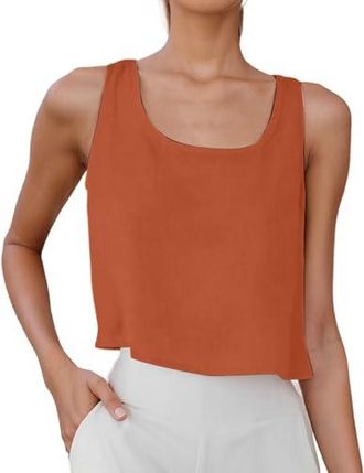 Generic D&eacute;bardeur Femme Coton Tank Top D&eacute;bardeur d&eacute;contract&eacute; en m&eacute;lange de Lin pour Femmes sans Manches avec Fermeture &agrave; Boutons pour Un Style Facile et Confo