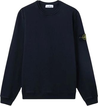 Stone Island Homme, Sweatshirts et sweats &agrave; capuche, Bleu, Taille: S SweaT-shirt Molleton Malfil&eacute; Effet Old