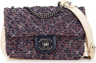 Chanel Hobo Bags - Mini Rectangular Tweed Single Flap - Gr. unisize - in Blau - f&uuml;r Damen