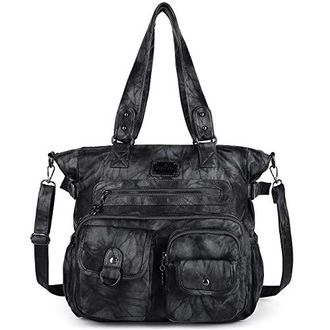 Angel Kiss Angelkiss Sac &agrave; main pour femme en cuir souple de style boh&egrave;me, sac &agrave; bandouli&egrave;re, sac fourre-tout, XX