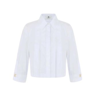Elisabetta Franchi Cropped Pintuck Shirt - - Blouses & Shirts - Damen - Wei&szlig; - M