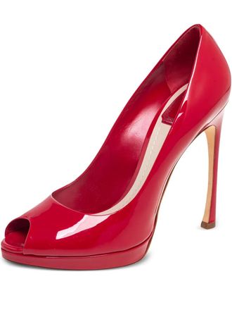 Dior escarpins vernis à bout ouvert 130 mm - Rouge