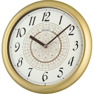 Seiko Clock Wanduhr Gold metallic