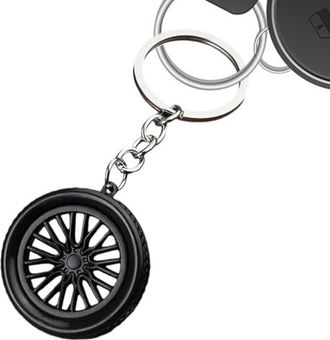 Generic Porte-clés en forme de pneu de voiture - Décoration réaliste et légère - Pour le shopping, les voyages, les activités de fitness, Noir, Refer to descr