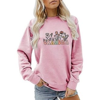 Generic 2026 Sweat-shirt uni confortable pour femme Hauts sweatshirts à fleurs sauvages pour femme décontracté dété floral sweatshirts mignons amoureux du jar