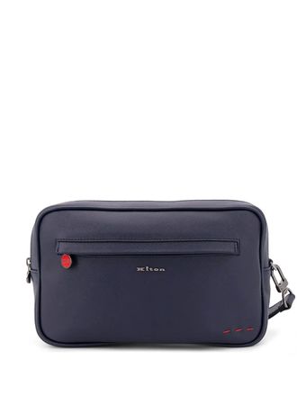 Kiton Clutch mit Rei&szlig;verschluss - Blau