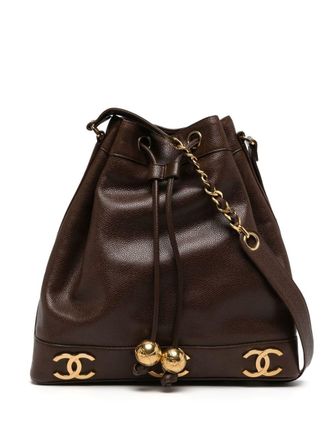 Chanel sac seau Triple CC (1995) - Marron