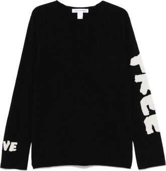 Comme Des Gar&ccedil;ons Pullover mit Intarsien-Logo - Schwarz