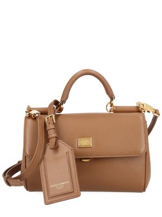 Dolce & Gabbana Womens My Sicily Bag Brown Leather Pvc Handbags Hand