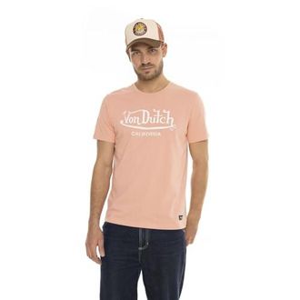 Von Dutch Tee Shirt Homme 100% Coton, T-Shirt Homme First, Regular fit & Manches Courtes, Rose Taille XXL