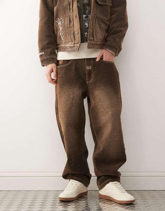 Aape By A Bathing Ape Aape by A Bathing Ape - Loose-Fit-Jeans aus Denim in Dunkelbraun, Kombiteil-Brown