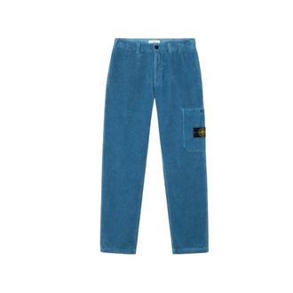 Stone Island Homme, Pantalons, Bleu, Taille: W34 Cotton Corduroy 800 Pantalons