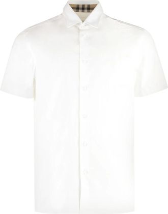Burberry Homme, Chemises, Blanc, Taille: S T-shirt en coton à manches courtes