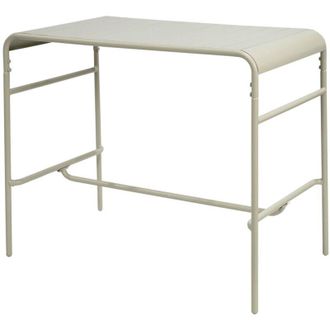 Sweeek Table haute de jardin m&eacute;tal 4 places. beige. 120 x 70 x 95cm