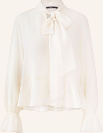 Oui Schluppenbluse Mit R&uuml;schen weiss