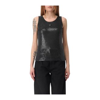 MCM Sequin Tank Top - - Tops - Damen - Schwarzk - M