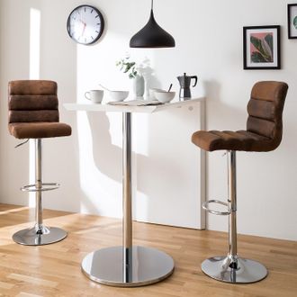 Fredriks home24 Barstuhl Kamloops 42 x 98 x 51cm 2er Set Vintage Braun