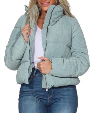 Only Onlnewdolly Corduroy Puffer OTW, Bleu foncé, L Femmes