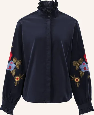 van Laack Van Laack Bluse Modern Fit blau