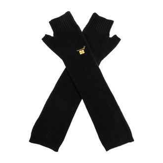 Ganni Femme, Accessoires, Noir, Taille: ONE Size Longs Gants Sans Doigts