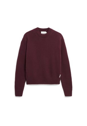 Armedangels Damen Pullover aus Bio-Woll Mix BALBAA Relaxed Fit Dark Cranberry