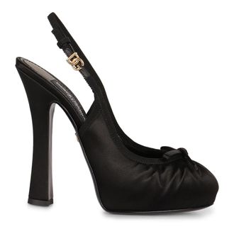 Dolce & Gabbana Vally Satin Slingback Pump - - Shoes - Damen - Schwarzk - 39 EU