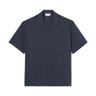 Lacoste Relaxed Fit Seersucker Hemd - - Shirts - Herren - Blau - S/M