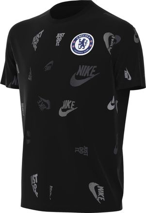 Nike Fc Chelsea Nike Fu&szlig;ball-T-Shirt Mit Print F&uuml;r &Auml;ltere Kinder, Schwarz, HQ8358-010, M