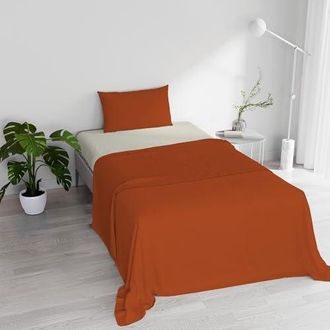 Italian Bed Linen Bettw&auml;sche-Set aus 100% Baumwolle, naturfarben, f&uuml;r Einzelbett