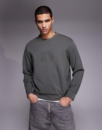 A|X Armani Exchange Sweatshirt mit Logo auf der Brust in Grau