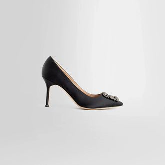 Manolo Blahnik Hangisi 90 Satin Jewel Buckle Pumps