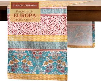 Maison d'Hermine Marquise Chemin de Table 100 % Coton pour f&ecirc;tes D&icirc;ner Vacances Cuisine Printemps/&Eacute;t&eacute; (50cm x 150cm)