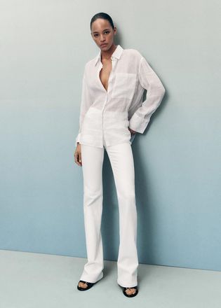 Mango Jean Fiona flare taille normale blanc - Femme - 32 - MANGO