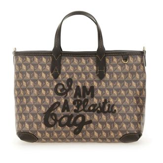 Anya Hindmarch Femme, Sacs, Brun, Taille: ONE Size I Am A Plastic Bag XS Zipped Motif Tote