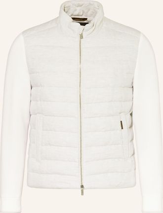 Moorer Moorer Daunenjacke Im Materialmix Mit Leinen grau