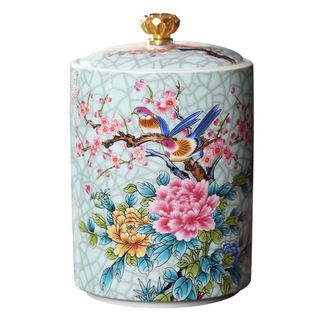 Cabilock Keramik Vorratsdose Vintage Teedose Kaffeedose 550ml Vorratsbehälter mit Deckel Dichtung Tee Kaffee Süßigkeiten Gewürze Behälter Küche Aufbewahrung