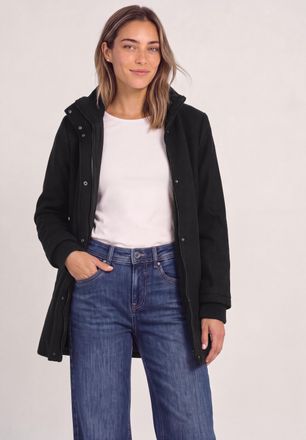 Street One Kurzmantel STREET ONE, Damen, Gr. 34, schwarz, Stoff, Oberstoff: 69% Polyester, 31% Wolle. Futter: 100% Polyester, unifarben, regular fit normal, ohne