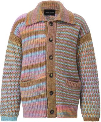 Roberto Collina Homme, Pulls, Multicolore, Taille: M Cardigan Coloré en Mélange Alpaga Laine Coupe Classique