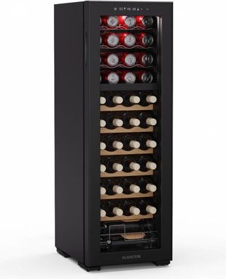 Klarstein Klarstein - Bovella 44 Duo+ Weink&uuml;hlschrank - 44 Flaschen, 2 Zonen, 5-18&deg;C, Touch-Bedienung, LED-Beleuchtung, UV-Schutz, freistehend, Weinklimaschrank