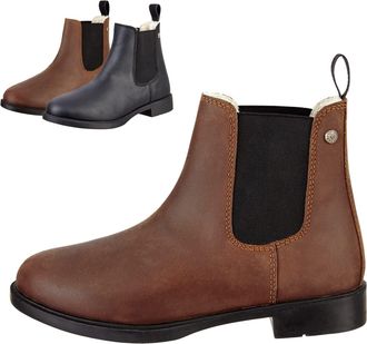 Suedwind Footwear Chelsea Boot Nova Jodhpur Winter - Bequeme Stiefelette aus Echtleder - Schuh Schlupf Stiefel in Waxy-Oily Rindsleder - Robuste Gummisohle & Teddyfell 