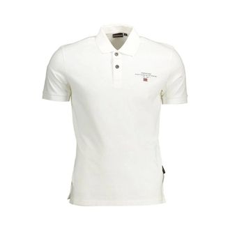 Napapijri Homme, Tops, Blanc, Taille: XL Polo Homme en Coton Blanc