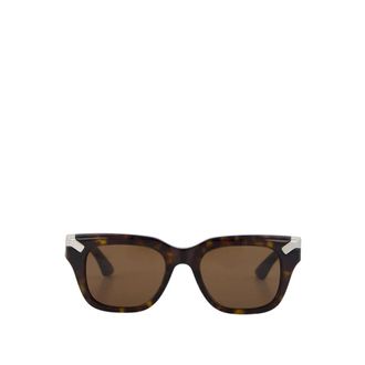 Alexander McQueen Rivet Square Sonnenbrille in Havana - - Accessories - Herren - Braun - ONE SIZE